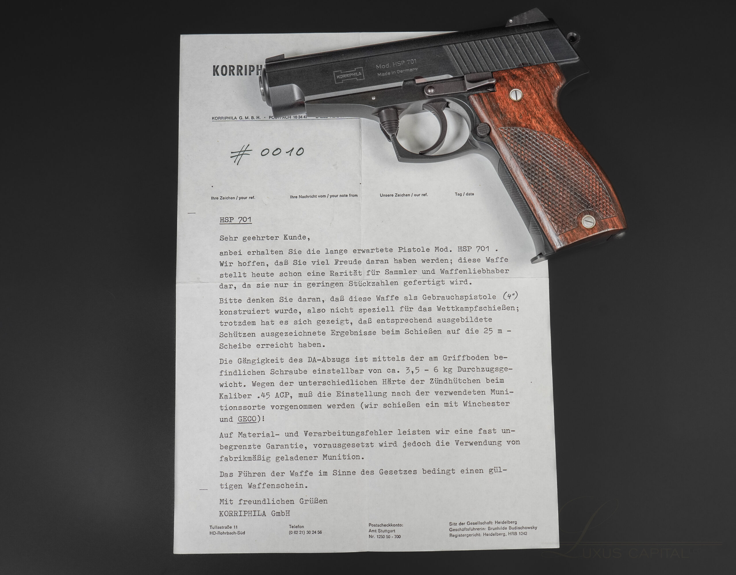 Korriphila HSP 701 Serial 0010 - Exclusive | Luxus Capital