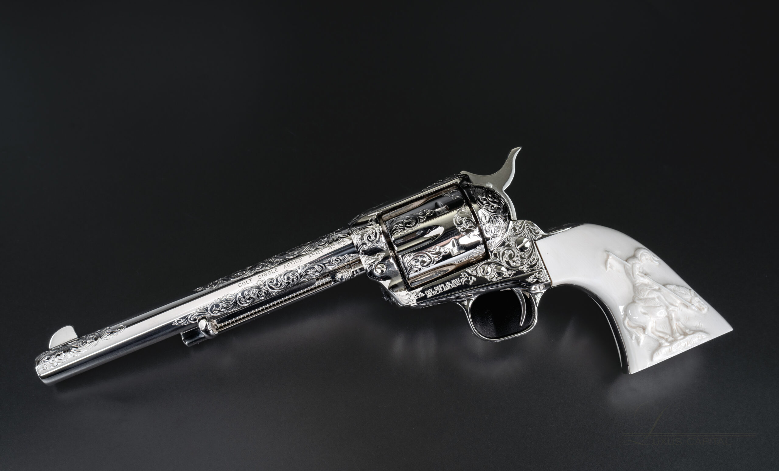 Colt SAA Engraved Nickel Revolver | Luxus Capital