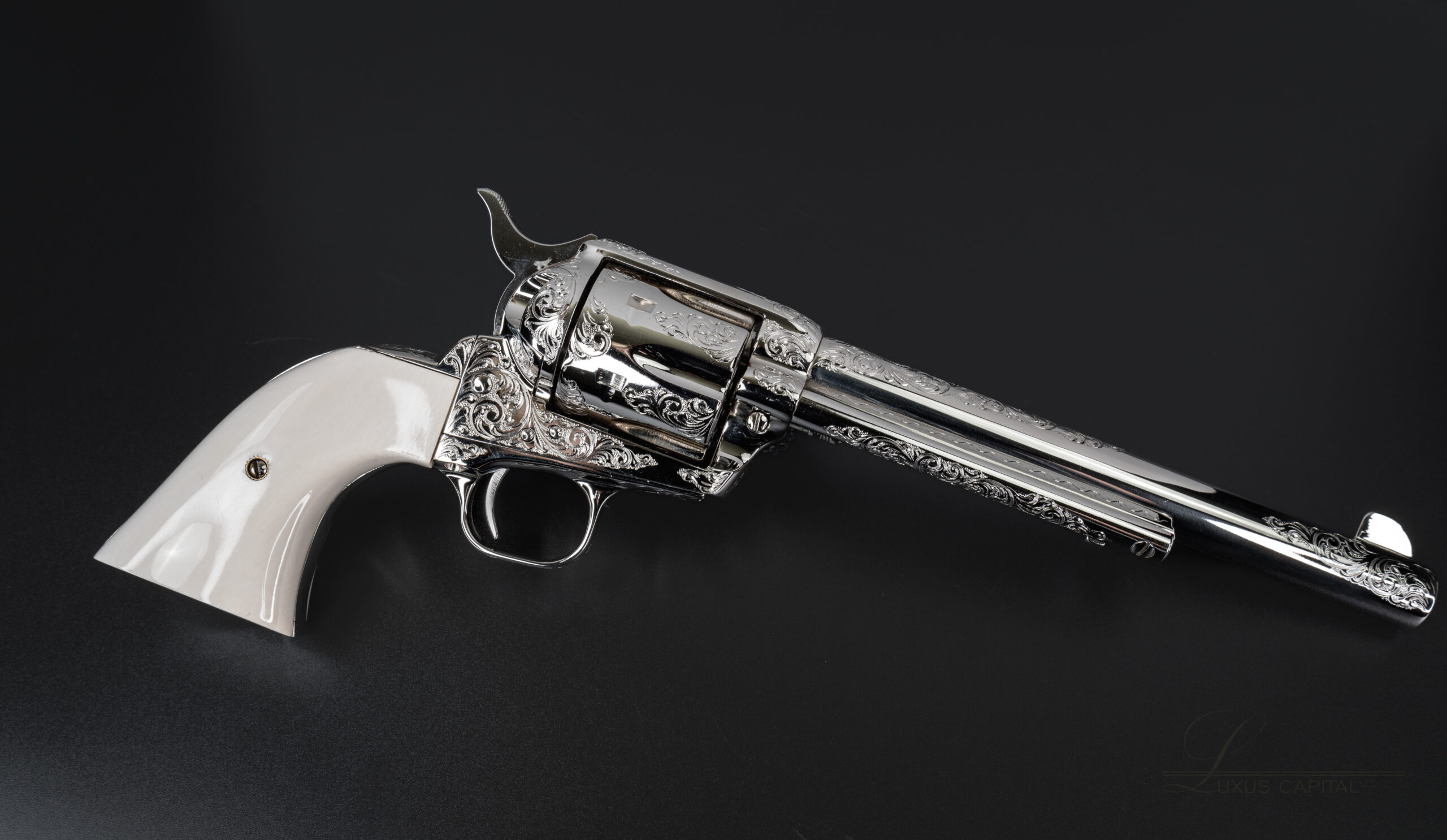 Colt SAA Engraved Nickel Revolver | Luxus Capital