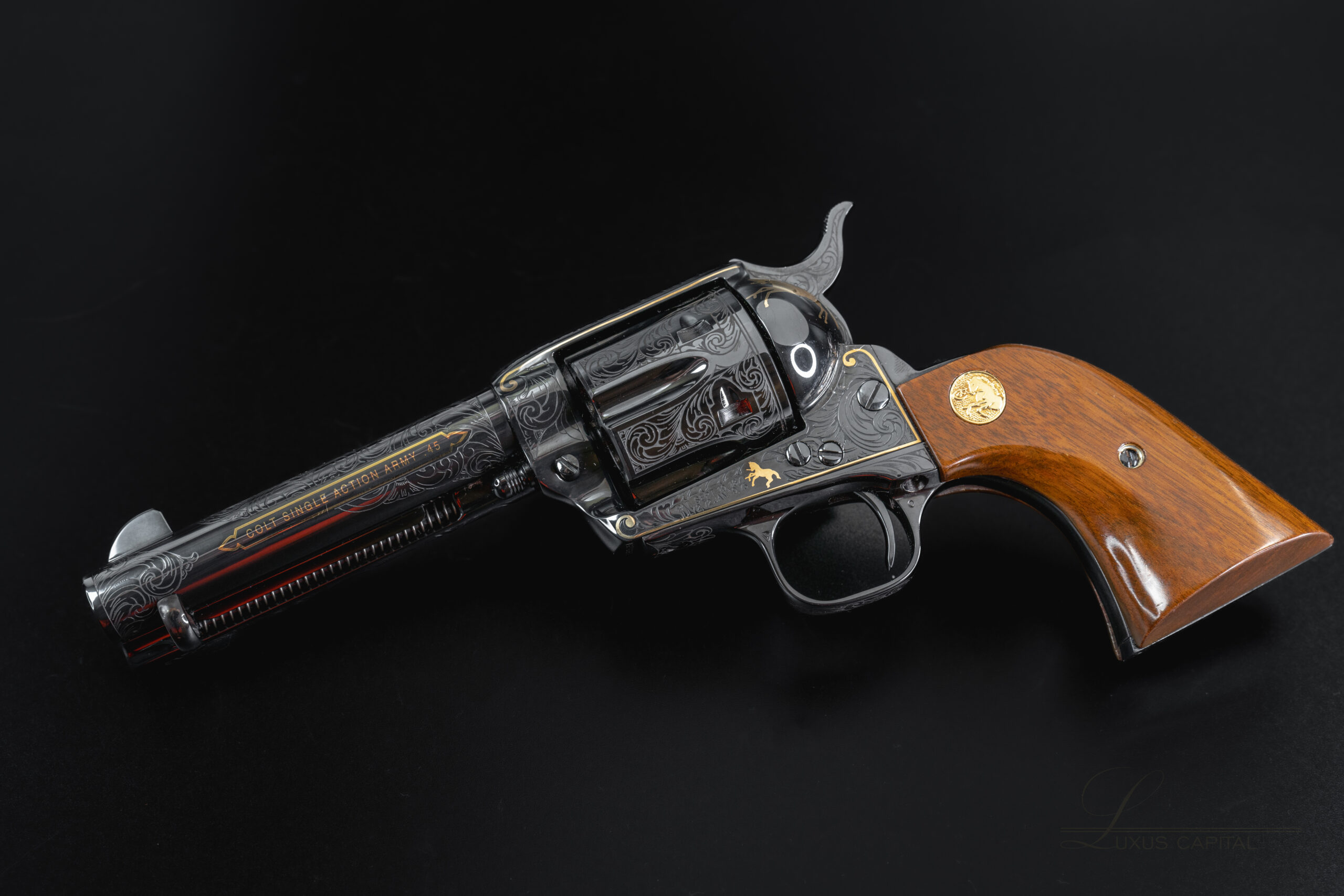 Colt SAA Gold Inlay Engraved Revolver | Luxus Capital