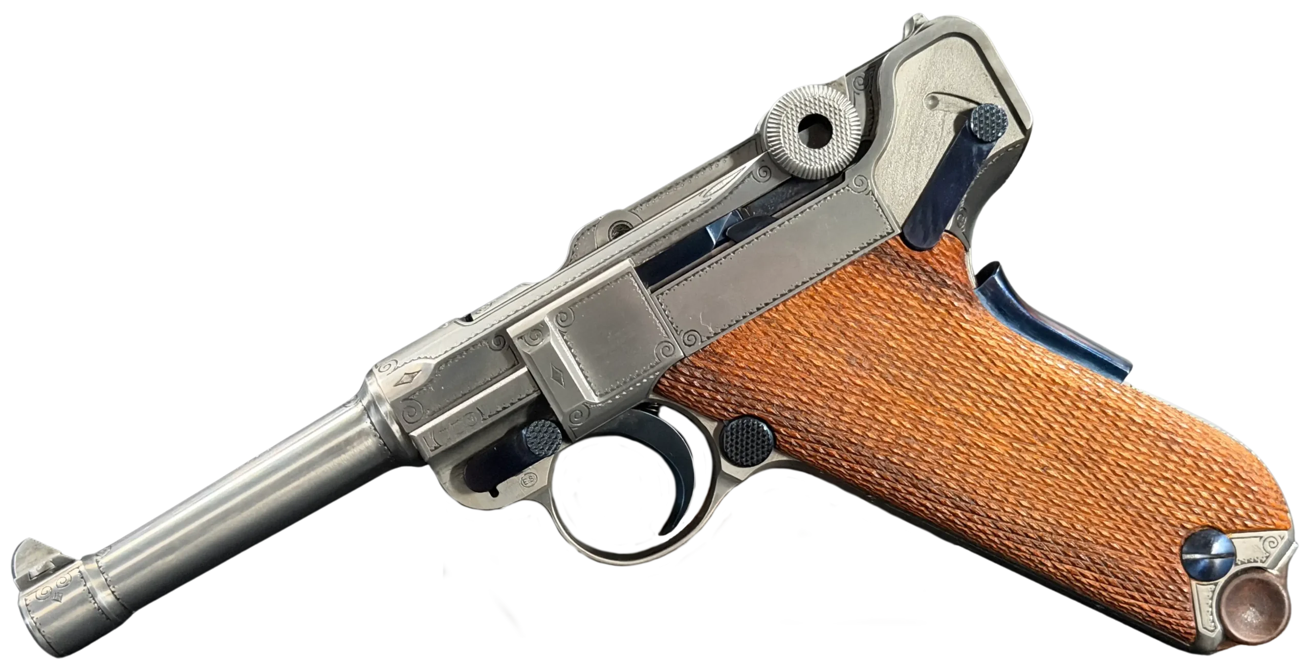Mauser P08 Luger IWA | Engraved Stainless Steel Collector’s Pistol