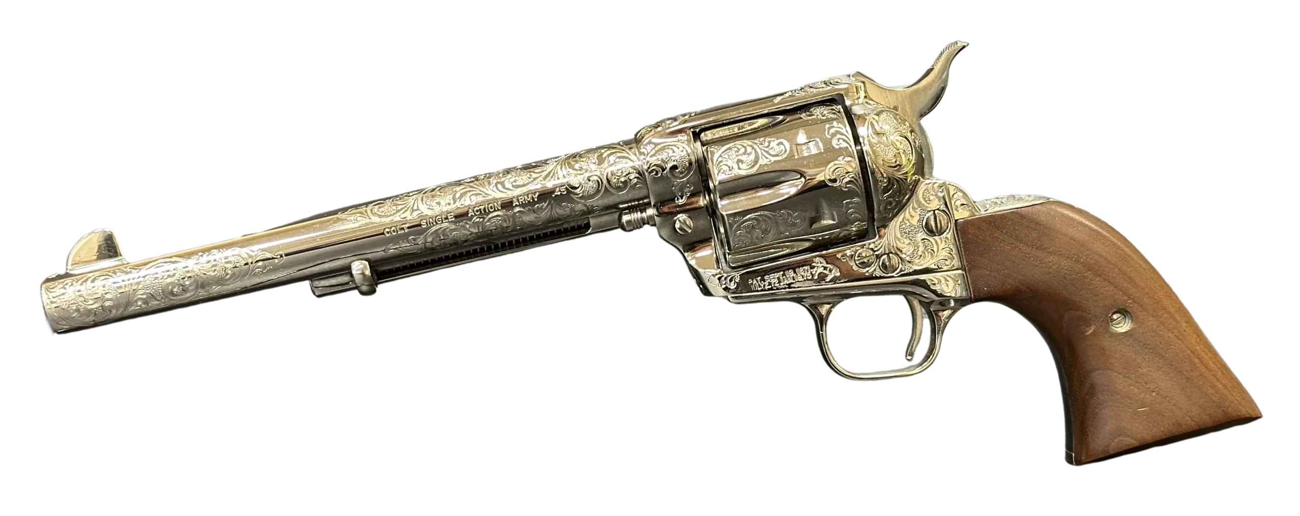 Colt SAA Class C Engraved Nickel Revolver | Custom Shop