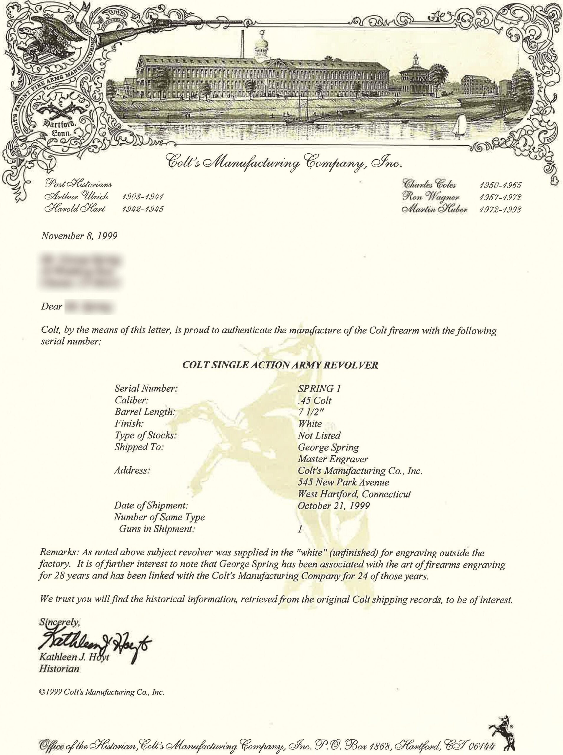 Engraved Colt Revolver - George Spring Edition | Luxus Capital