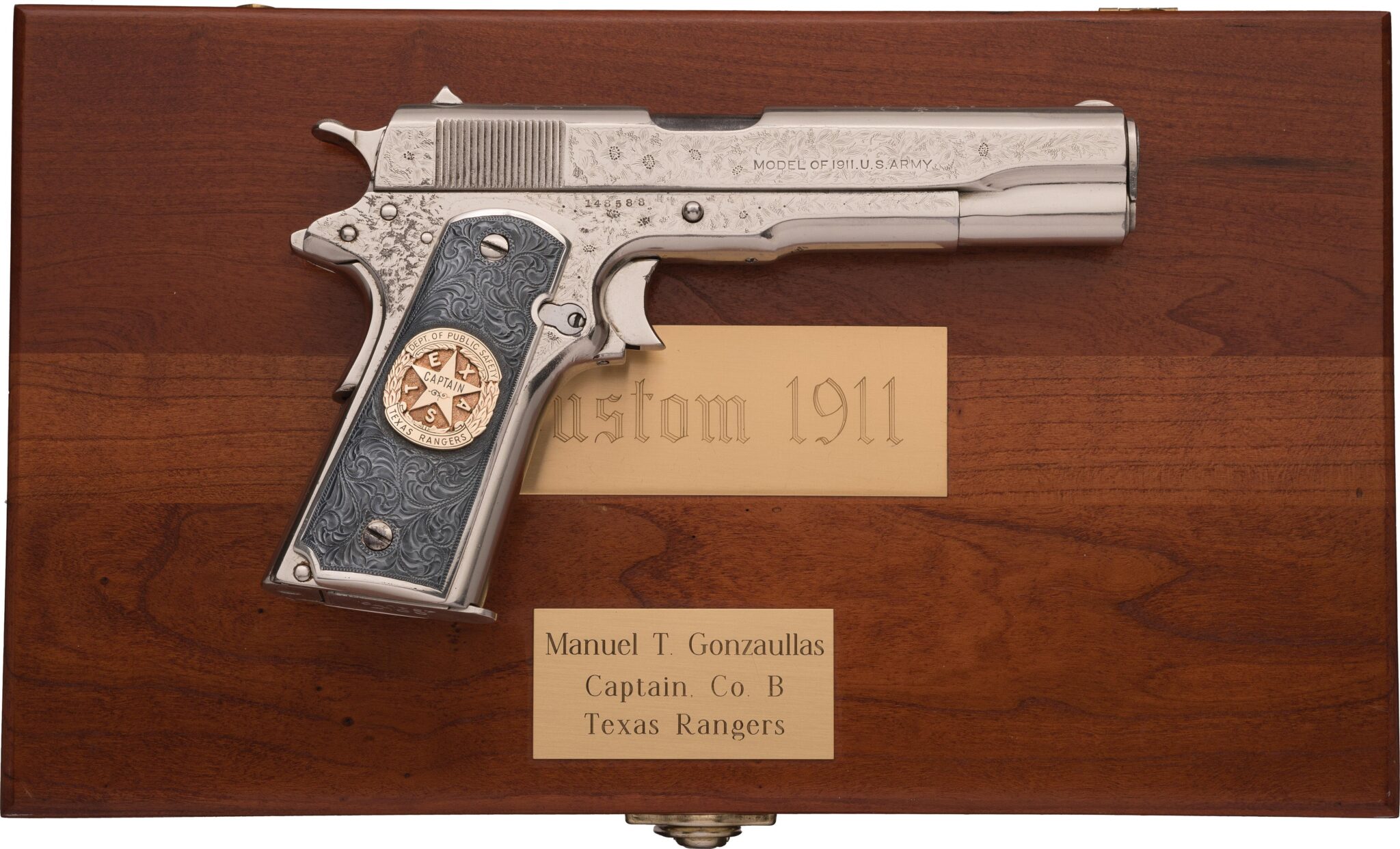 Engraved U.S. Colt 1911 Attributed to Famed Texas Ranger Captain ...
