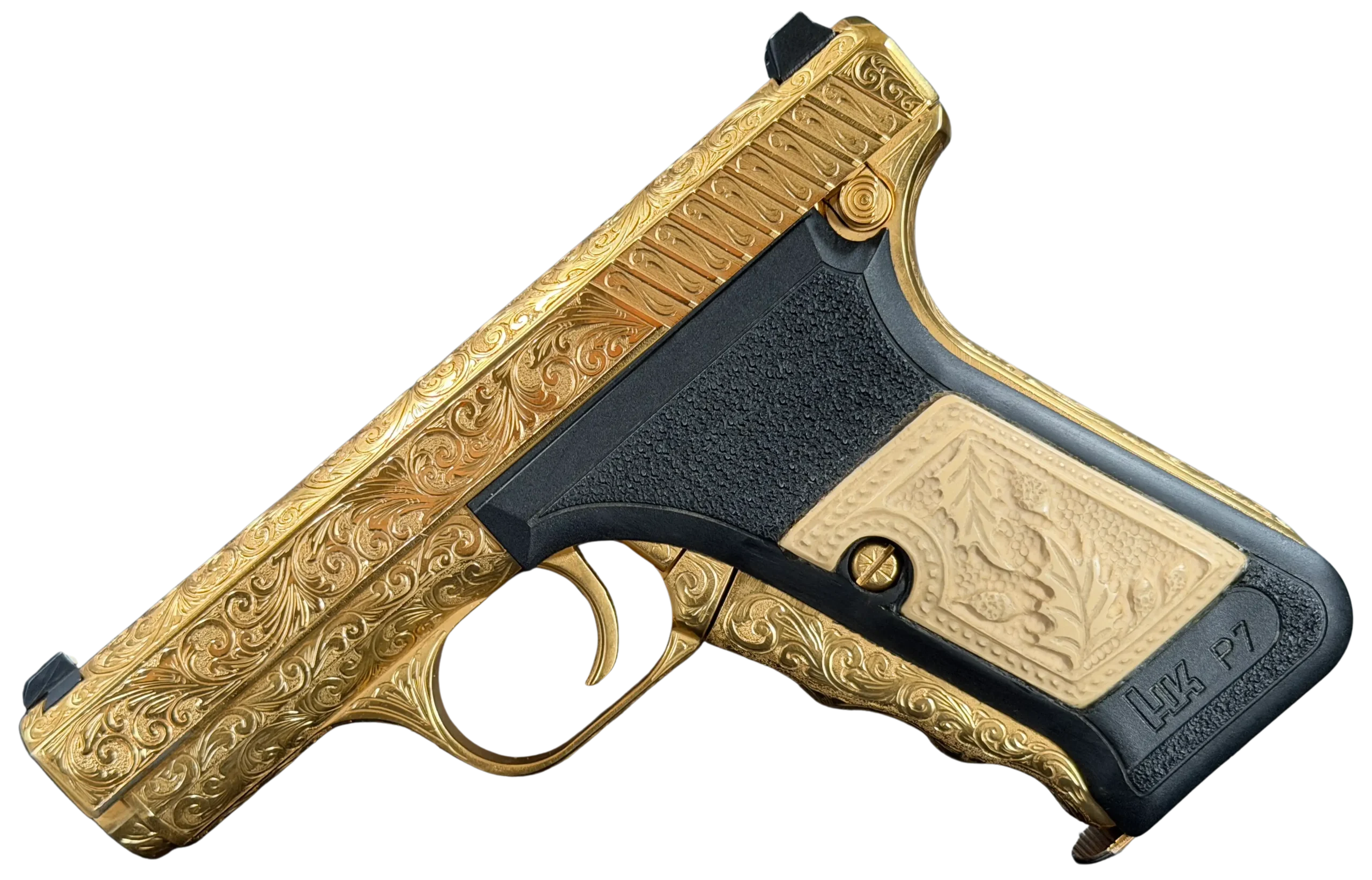 Engraved Heckler & Koch P7 by J.W. Thompson | Gold-Inlaid