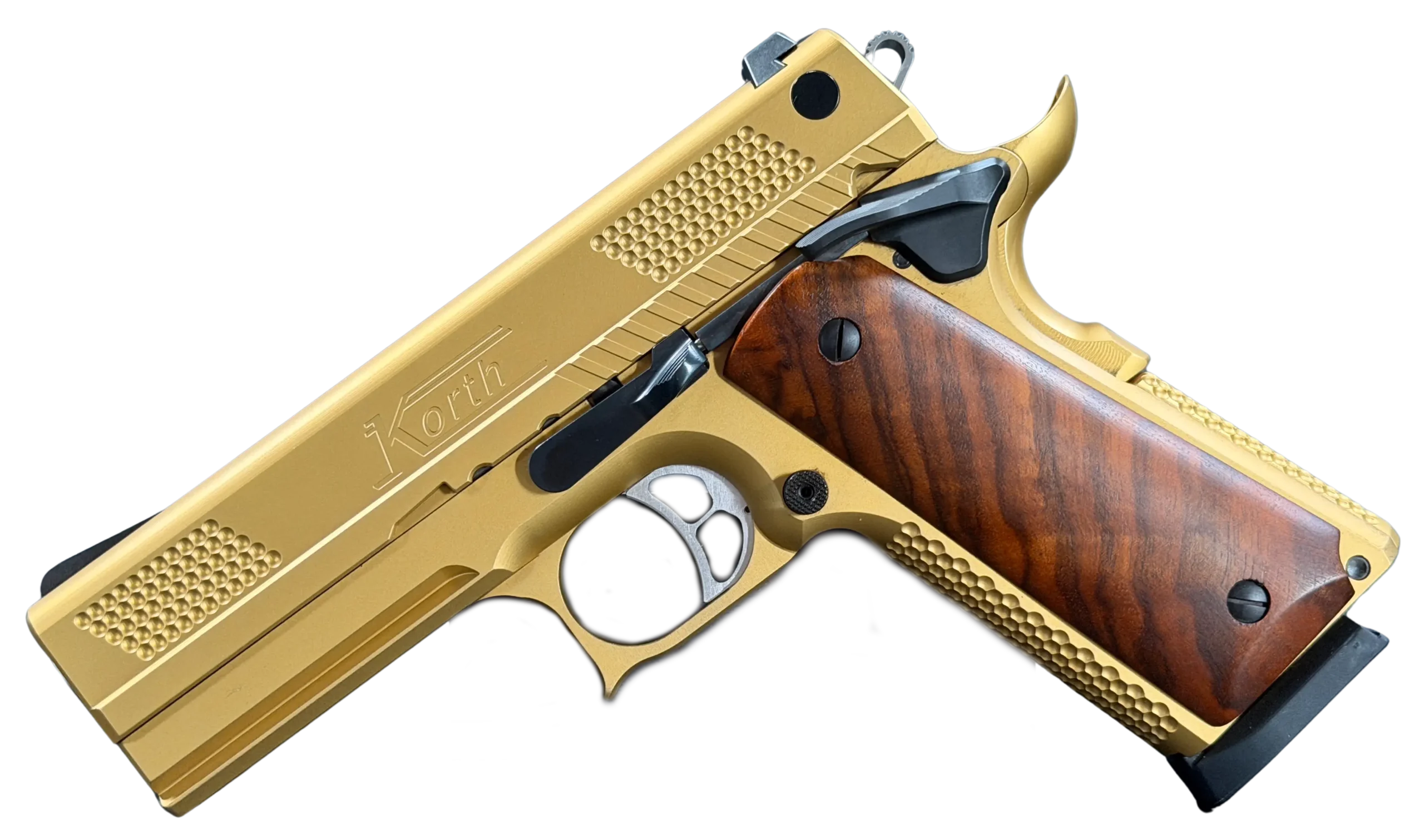 Gold Korth PRS 4 Inch 9mm | Precision German Semi-Auto